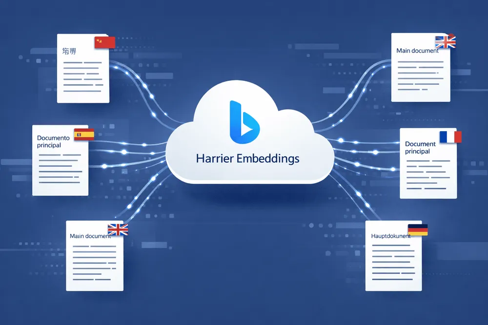 Microsoft、オープンソース埋め込みモデル「Harrier」を公開 100超言語と32kコンテキストに対応、多言語MTEB v2で首位 ...